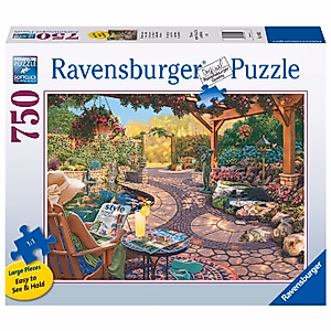 Ravensburger Cozy Backyard Bliss - 750 Piece Large Format Jigsaw Puzzle for Adults & Kids | Unique Softclick Technology | Vibrant, Glare-Free Design | FSC-Certified Materials