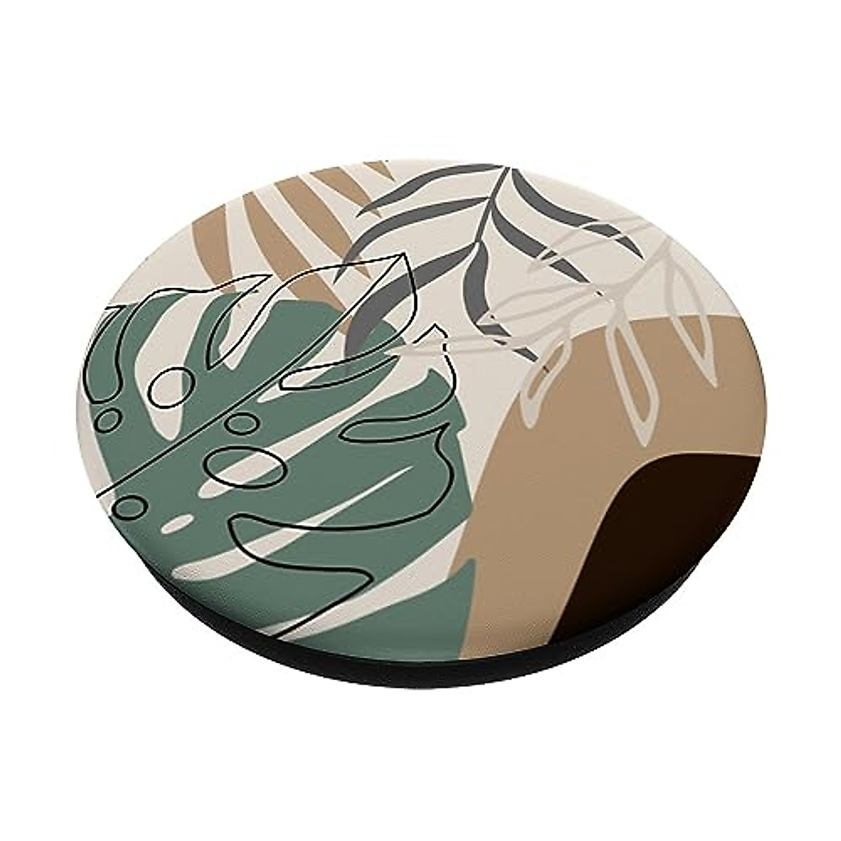 Tropical Botanical Beige Brown Exotic Minimalist Abstract PopSockets Standard PopGrip