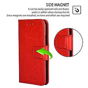 CYR-Guard Phone Cover Wallet Folio Case for Oppo Reno Reno 6 PRO 5G MEDIATEK Edition, Premium PU Leather Slim Fit Cover, 1 Photo Frame Slot, Well Fit, Red