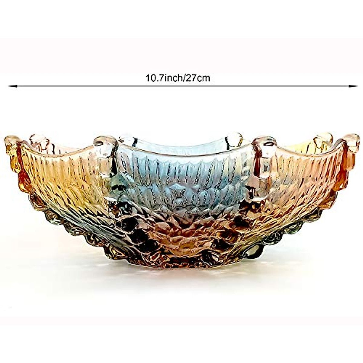 weigeer EWEIGEER 10.7-inch High-Grade Crystal Glass Colorful Fruit Candy Snack Bowl,Art Glass Bowl Flower-shaped,Cool Design