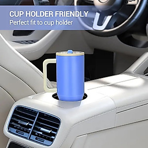 Zuchii Traveler, 40 oz Water Bottle with Handle & Flip Staraw,100% Leak Proof Reusable Insulated Tumbler, Stainless Steel Travel Mug, Cup Holder Friendly - Gifts for Women & men (Cream, 40 oz)