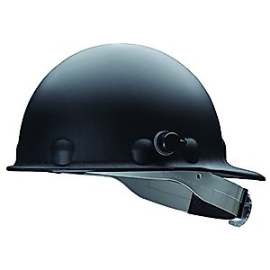 Fibre-Metal by Honeywell P2AQRW11A000 Super Eight Fiber Glass Cap Style Ratchet Hard Hat with Quick-Lok, Black, Medium