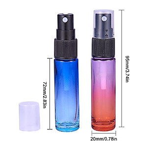 BENECREAT 9 Packs 10ml Rainbow Color Glass Spray Bottle Refillable Fine Mist Spray Bottle for Perfume Essential Oil