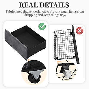 Yaheetech Queen Bed Frame Upholstered Platform Bed with 4 Drawers Storage and Adjustable Headboard,Arch Channel Tufted Headboard,Sturdy Wood Slat Support,No Box Spring Needed,Dark Gray Queen Bed