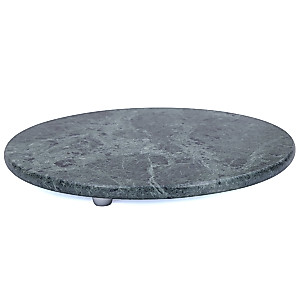 Creative Home Natural Green Marble 12 Inch Round Cheese Board Cake Dessert Snack Serving Platter Kitchen Countertop Organizer, Green