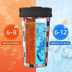 WANGZHAO Stars Pattern Print Double Wall Stainless Steel Vacuum Insulated Tumbler Cup Home Thermal Cup