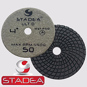 Stadea PPW107X Granite Polishing Pads 4" Diamond Pad 3000 Grit For Granite Quartz Stones Polish