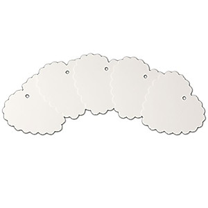 LWR CRAFTS 100 Hang Tags Scalloped Heart with Jute Twines 100ft (2 1/2" x 2 3/8", White)