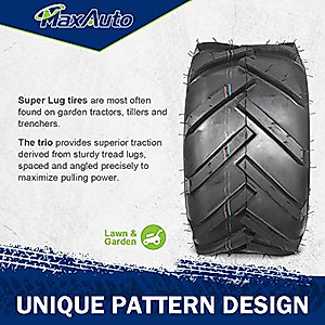 MaxAuto 2 Pcs 18X9.50-8 Lawn Mower Tractor Tires 18X9.50X8 Very Wide 6 Ply Rated P328