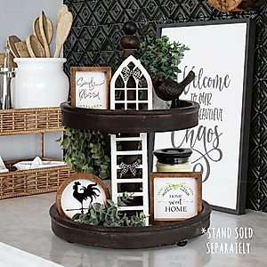 The Ultimate Farmhouse Tiered Tray Decor Set - Beautiful Year Round Seasonal & Holiday Decoration Bundle - The Perfect Easter, Spring and St Patricks Day Centerpiece Designs for Home & Kitchen Decor