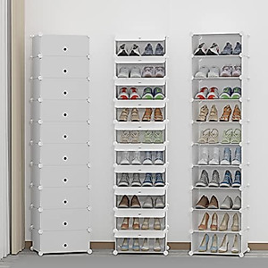 HOMIDEC Shoe Storage, 10-Tier Shoe Rack Organizer for Closet 20 Pair Narrow Shoes Shelf Cabinet for Entryway, Bedroom and Hallway