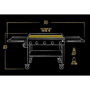 PIT BOSS 10762 5 Burner Gas Griddle, Deluxe, BLACK