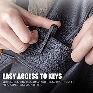 TISUR Keychain Pocket Clip, Quick and Easy Access to Keys, Titanium Key Holder with Detachable Keyring, Gifts for Men Women (25mm Black Ti Ring)