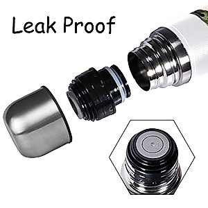 Cute Pug Stainless Steel Coffee Thermos, Double Walled Insulated Water Bottle for Outdoor Sports, Office, Car (17 OZ/500ML)