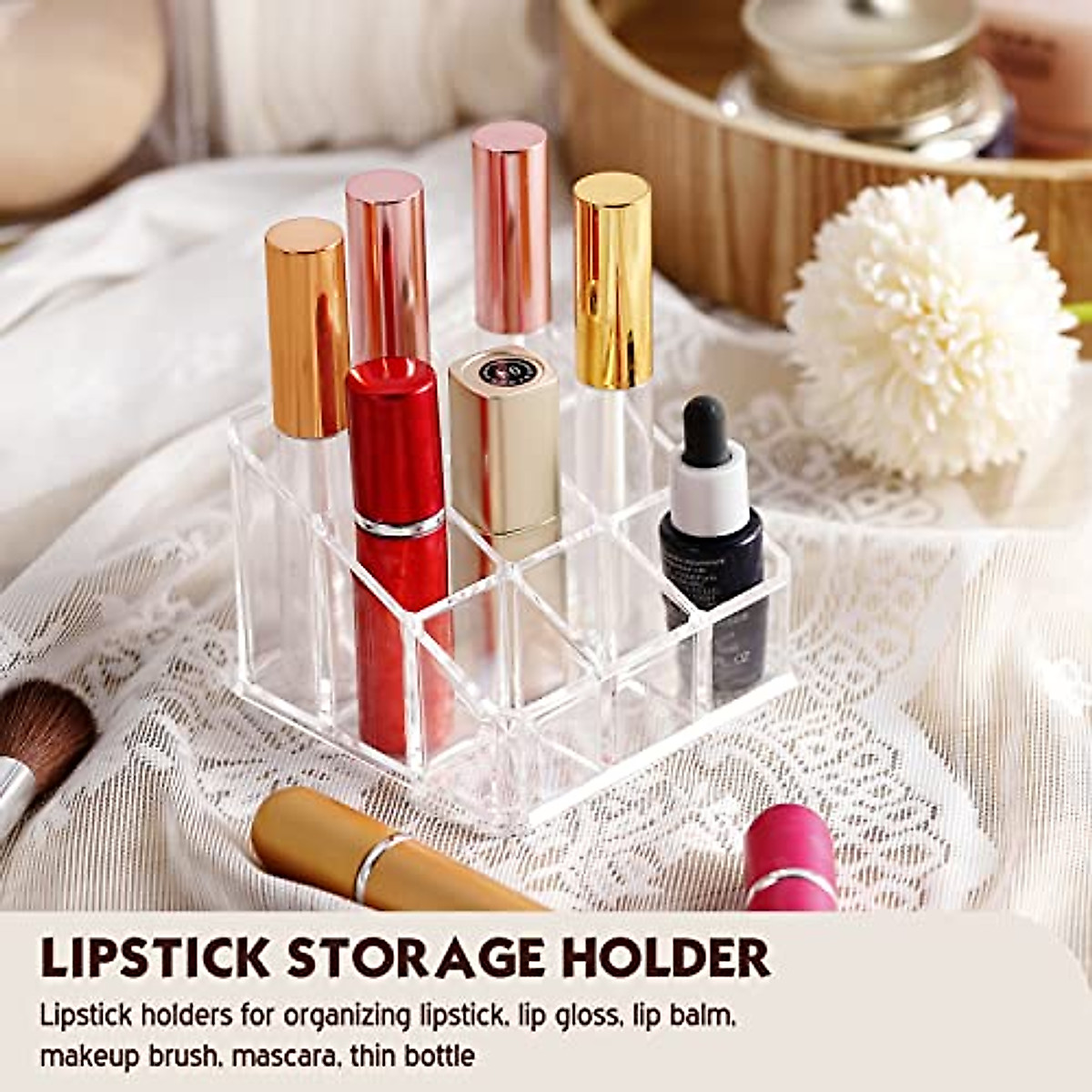 Zopeal 8 Packs Cotton Swab Holder Acrylic Bathroom Organizer Clear Plastic Apothecary Jar Makeup Organizers Bathroom Cosmetic Cotton Pad Holder Acrylic Stackable Cotton Ball and Swab Holder Organizer