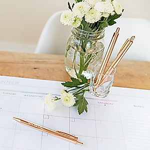 Jot & Mark Metallic Rose Gold Pen Set | Three Pens in Foil Printed Gift Box (3 ball-point pens)