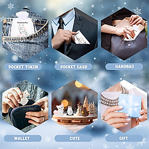 Suzile 50 Set Employee Appreciation Gifts Bulk Winter Polar Animal Figures Thank You Holiday Gift Pun Inspirational Cards for Coworker Funny Resin Penguin Polar Bear Fox Alpaca Pony Office Favor