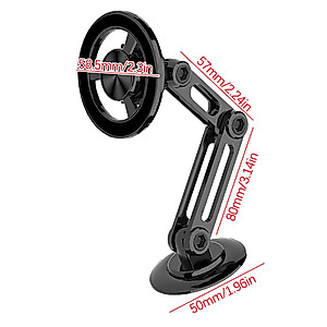 Uscallm Magnetic Car Phone Holder, Metal Car Navigation Holder, 360 Degree Rotatable Head Suction Cup Foldable Car Mount, Phone Universal #