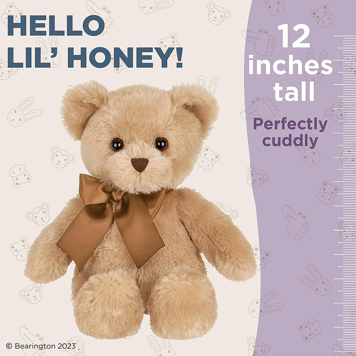 Bearington Lil' Honey The Brown Teddy Bear Plush, 12 Inch Bear Stuffed Animal