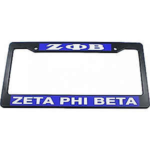 Zeta Phi Beta Text Decal Plastic License Plate Frame [Black - Car/Truck]