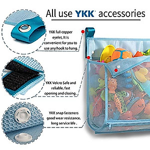 Tenrai Mesh Bath Toy Organizer, （ 1 Large, Blue） Bathtub Storage Bag, Multi-purpose Baby Toys Net, Toddler Shower Caddy for Bathroom, Quick Drying Kids Toy Holder, YY