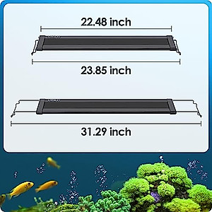 Gamalta Aquarium Light, 22W 24/7 Lighting Cycle, Sunrise/Daylight/Moonlight Mode and Custom Mode with Expandable Bracket, Adjustable Timer and 7 Color Brightness for 24~30IN Fish Tank