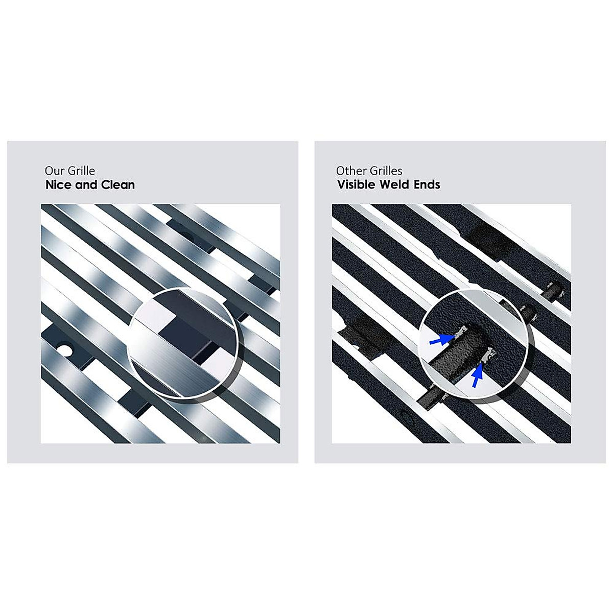 APS Compatible with Ford F-150 2009-2014 Lower Bumper Stainless Steel Chrome Polished 8x6 Horizontal Billet Grille Insert F66789S