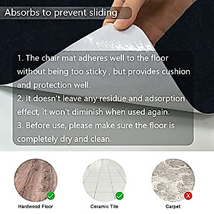 Jakarl Office Rolling Chair Mat for Hardwood Tile Floor, Computer Gaming Under Desk Low-Pile Rug, Large Anti-Slip Floor Protector Mat for Home Work (Black, 36" X 55")