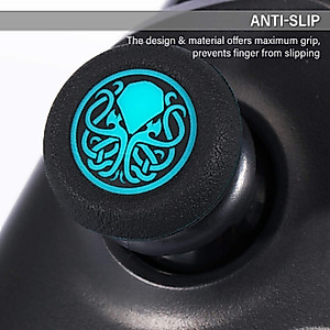 Playrealm FPS Thumbstick Extender x 2 & Printing Rubber Silicone Grip Cover x 4 for Xbox Series X/S & Xbox One Controller(Cthulhu Abyss Blue&Demon Circle)