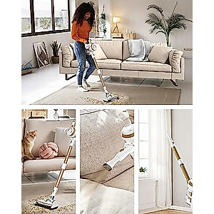Micol Cordless Vacuum Cleaner, Lightweight Stick Vacuum with 2 Modes Powerful Suction, Max 38mins Runtime, 6 in 1 Household Vacuum Cleaner for Hard Floor
