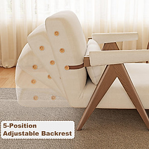 AQIMUELE Convertible Sleeper Chair Bed, 3-in-1 Sofa Bed Chair for Adults with Adjustable Backrest, Fold Out Chair Bed for Living Room/Bedroom/Office, White