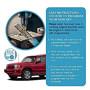 Keyless2Go Replacement for Keyless Remote Head Key Fob 4 Button KOBDT04A and OHT692427AA (1 Pack)