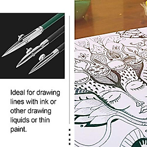 HEALLILY Line Drawing Pen Art Ruling Pen Adjustable Straight Line Pen Drawing Pen for Technical Drawing Cartography Lines Applying Masking Fluid Line Work 3pcs Rolling Ink Pen