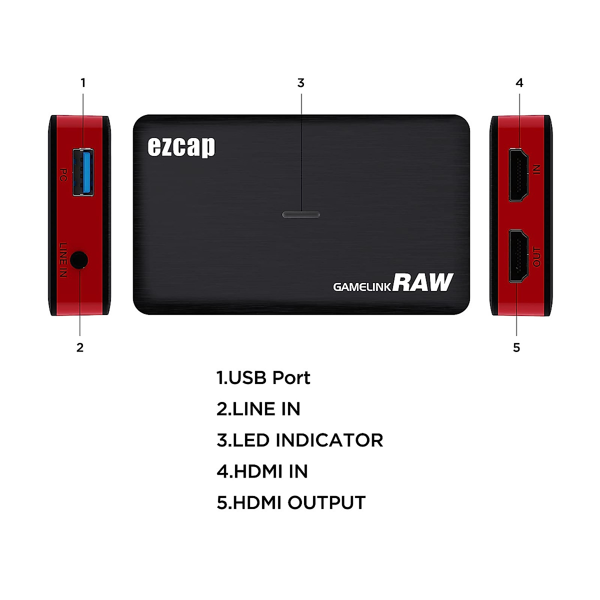USB3.1 Game Capture Card 4K30, Game Link Raw 4K HDMI Video Capture Live Streaming Record 4K 30 FPS or 1080p120, 1440p60, HDMI Capture Card Compatible with PS5, PS4, Xbox One, Xbox 360, Switch