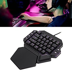Zyyini One Handed Gaming Keyboard, K50 35 Keys USB Wired Single Hand Keyboard with 6 Programmable Keys,RGB Left Handed Ergonomic Mechanical Gaming Keyboard,for Game/Work