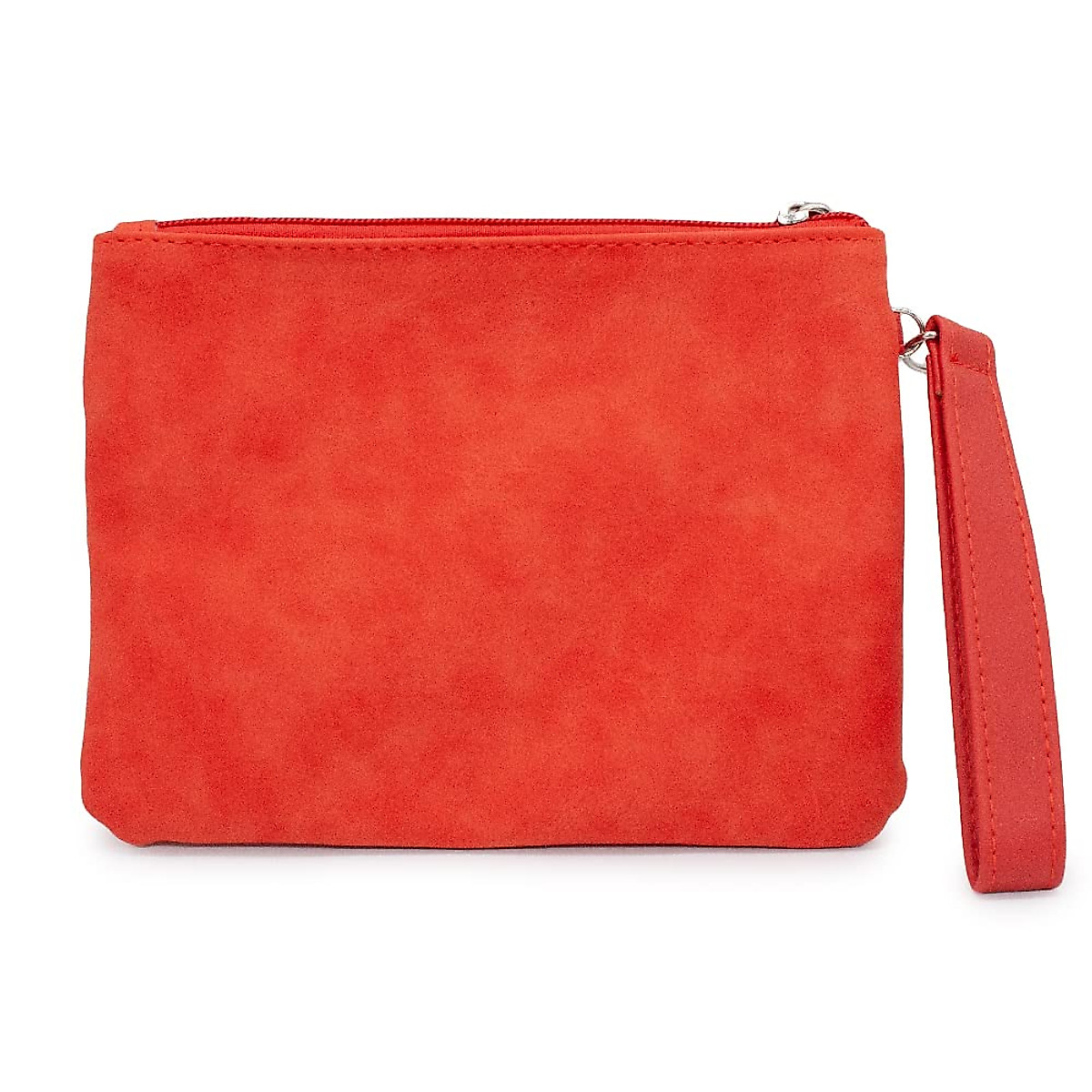 Disney Wallet, Double Pocket Wristlet, Disney Signature D Silver Logo, Red, Vegan Leather