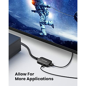 RCA to HDMI Converter,Viagkiki AV to HDMI Adapter,RCA to HDMI Composite Audio Video Converter for PS1, PS2, PS3, STB, Xbox, VHS, VCR,Black-Ray DVD Players(HDMI Cable Included)