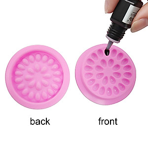 Honbay 100PCS Disposable Plastic False Eyelashes Glue Holder Eyelash Extension Glue Pallet Pads for Nail Art or Tattoo Ink (pink)