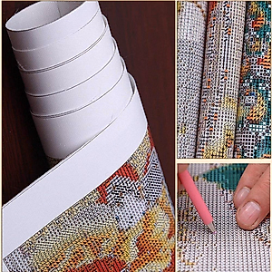 DIY 5D Full Drill Little Angel Girl Snow Scenery Square Diamond Painting by Number Kits for Adults & Kids White Wing Crystal Rhinestone Cross Stitch for Wall Decoration Gift 40x50cm/15.8x19.8inch