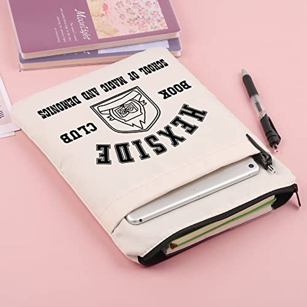 MEIKIUP Owl Inspired Gift Hexside Book Club Makeup Bag Owl Fan Gift Hexside School of Magic and Demonics The Owl House Coven (Hexside Club BS)