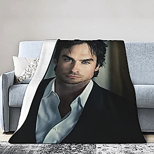 Ian Somerhalder Blanket Super Soft Lightweight Fleece Thermal Blanket All Season for Bed Couch Living Room Air Conditioning Blanket