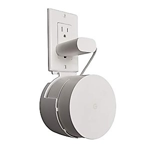 Dot Genie Google WiFi Pro Outlet Holder Mount [Old and New 2020 Version]: The Strongest, Most Versatile Mount Stand Holder for Google WiFi. Great for Home and Businesses! Still No Screws! (1-Pack)