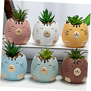 ZANOLI 10 Pcs Flowerpot Succulent Plant Desk Decorations for Office Mini Planter pots Desk Flower Pot Ceramic Planter House pla