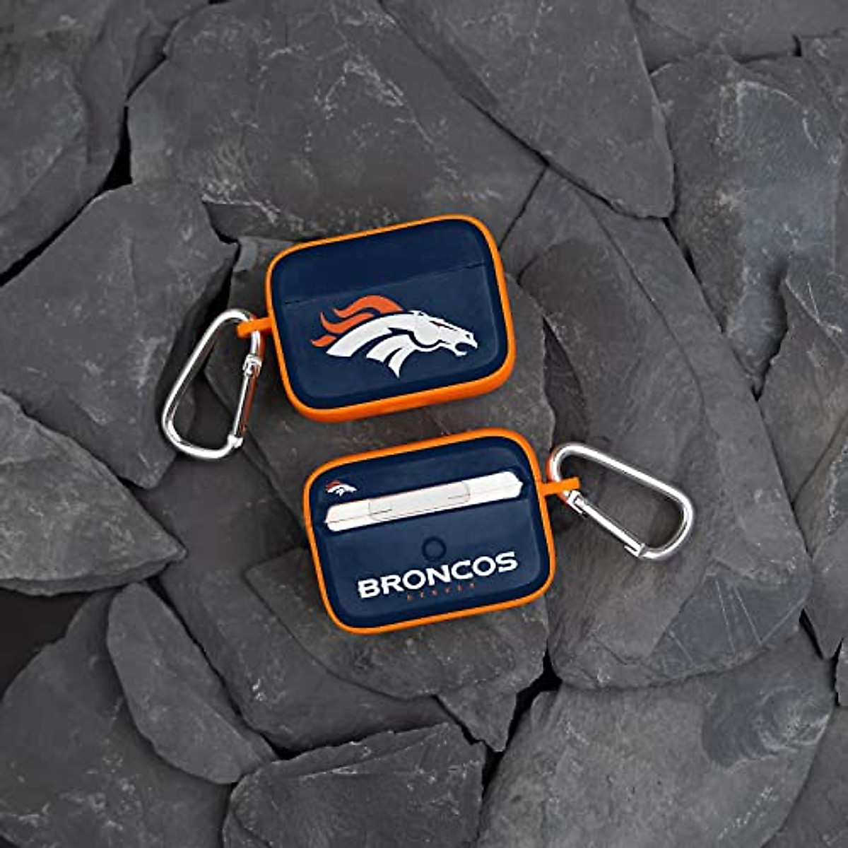 GAME TIME Denver Broncos HDX Case Cover Compatible with Apple AirPods Pro 1 & 2 (Classic)