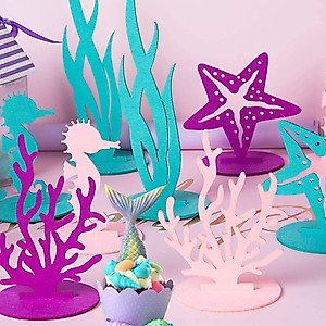 BEFIOPHY MoonBrush DIY Mermaid Party Felt Decorations Birthday/Graduation Party Supplies Table Ornament (Coral)