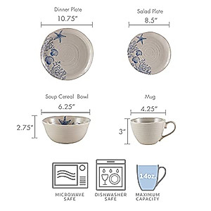 Pfaltzgraff Southport 16 Piece Dinnerware Set, Service For 4, Cream