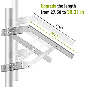 Newpowa Universal Solar Panel Double Arm with Support Pole and Wall Mount Bracket, 0-90° Tilt Angle, up to 220W/30.31" Width