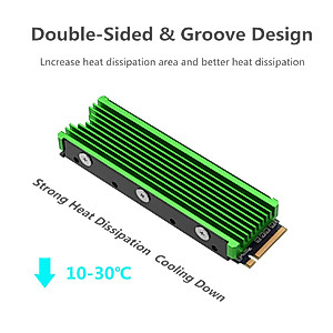 MHQJRH M.2 2280 SSD heatsink (Green)