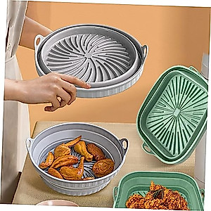 SOLUSTRE 10 Pcs Air Fryer Pan Air Fryer Oven Pan Para Air Fryer Silicone Air Fryer Round Steamer Liner Air Fryer Pad Oven Baking Basket Silicone Air Fryer Mat Air Fryer Liner Pad