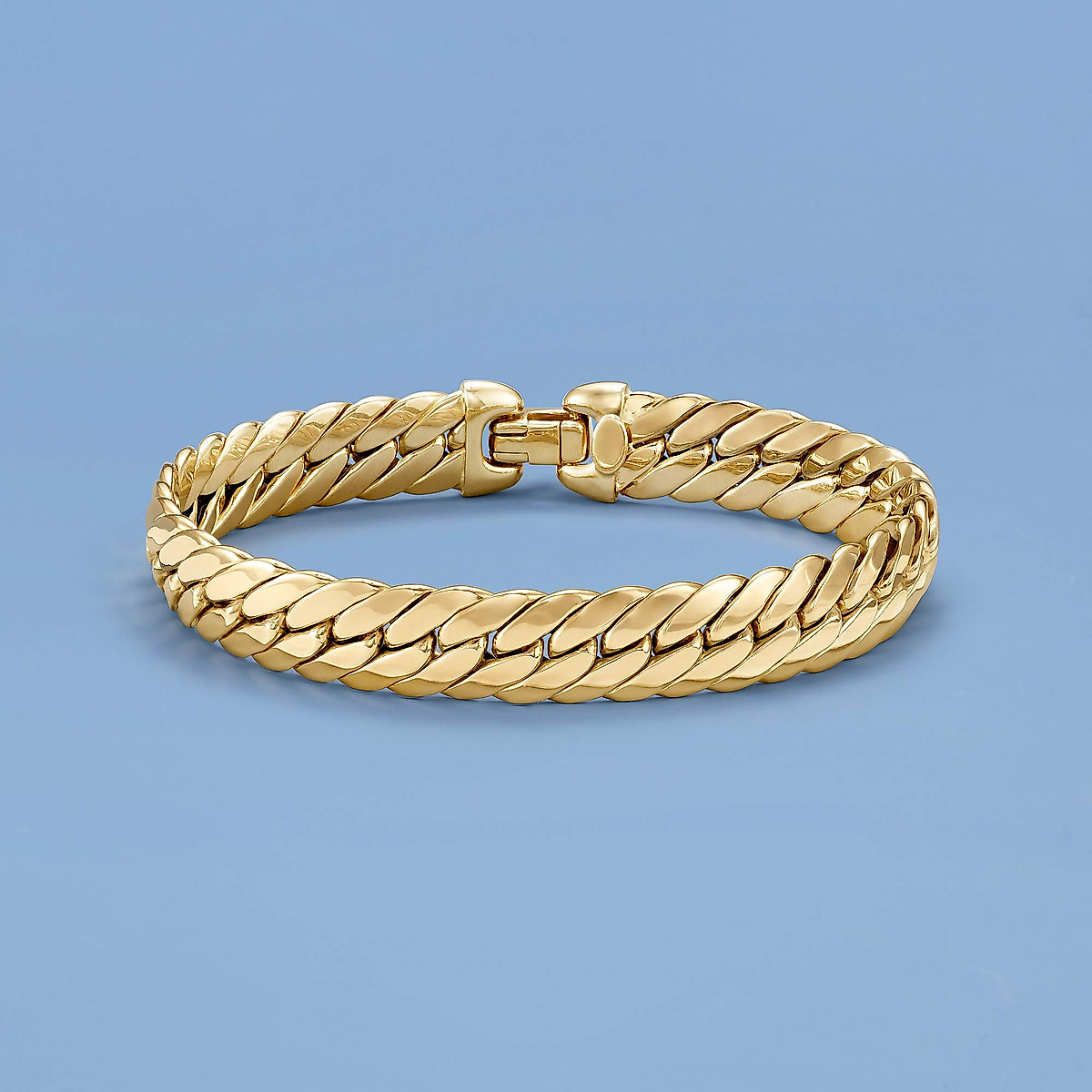 Ross-Simons Italian 14kt Yellow Gold Cuban-Link Bracelet. 7 inches